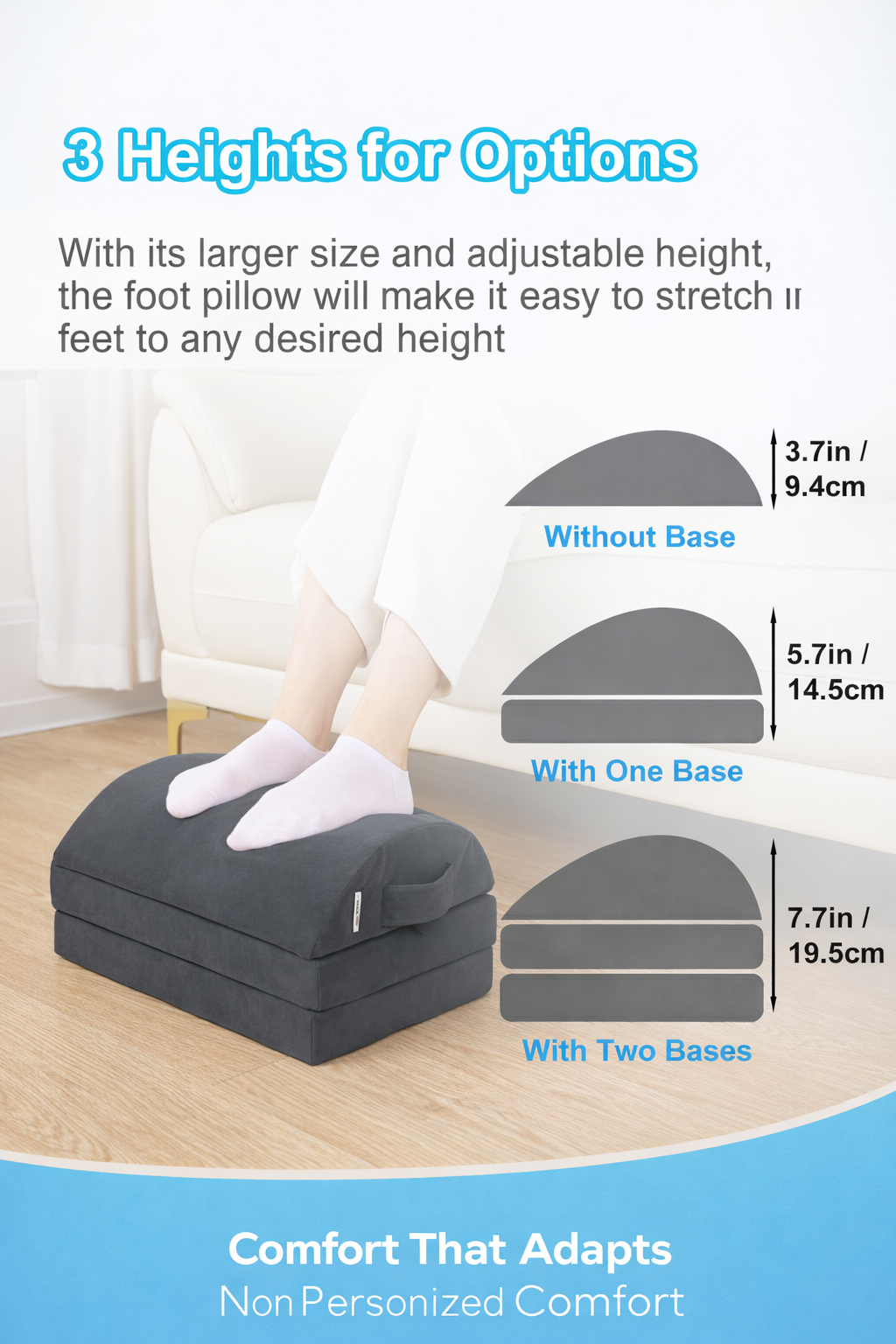 ErgoEasy® Ergonomic Footrest for Desk | Reduce Leg & Back Pain
