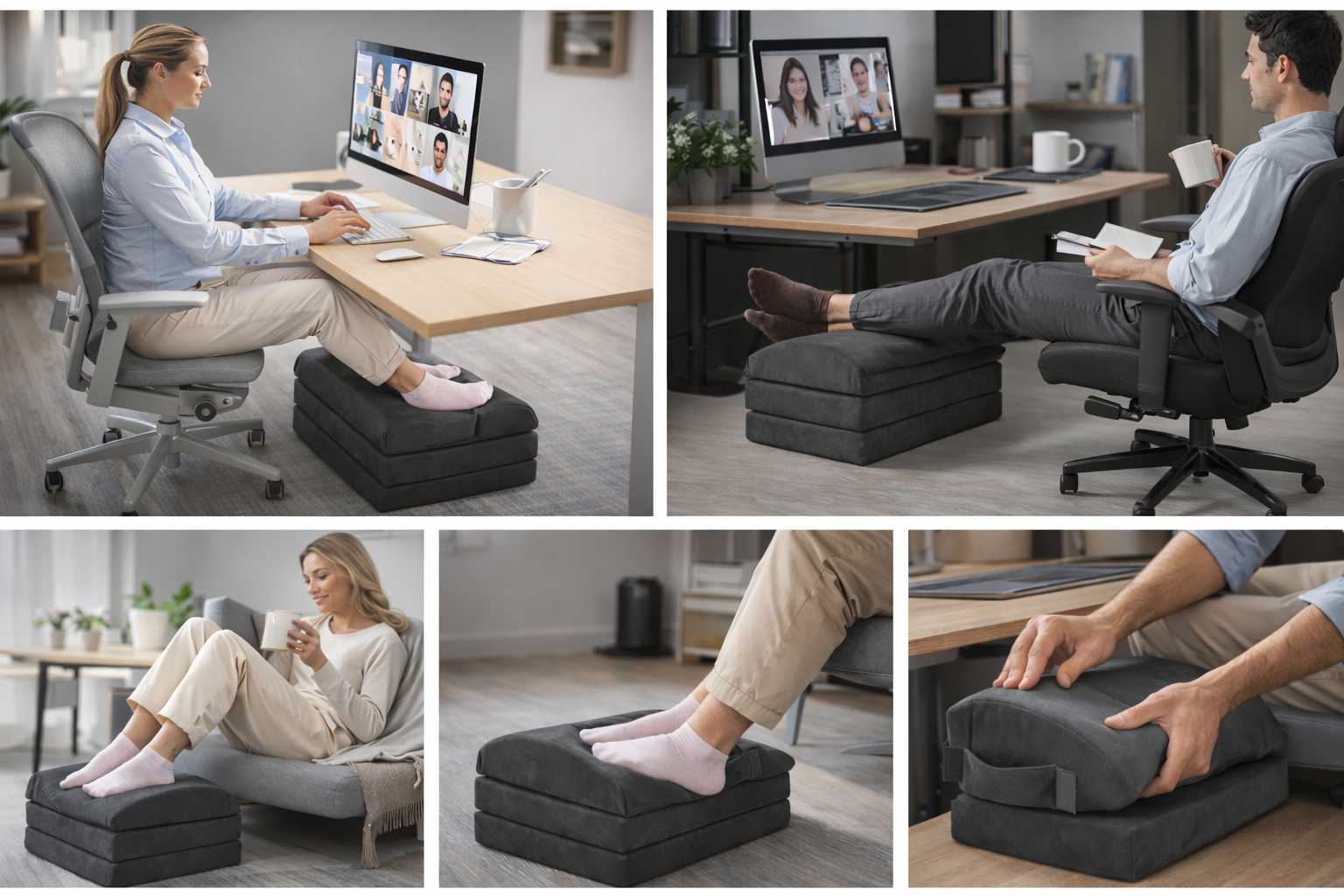 ErgoEasy® Ergonomic Footrest for Desk | Reduce Leg & Back Pain